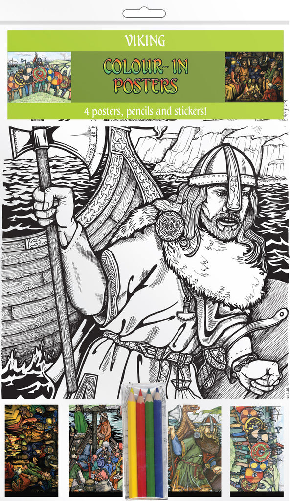 A4 Colour-in Posters - Viking Life – TimeLine Gifts